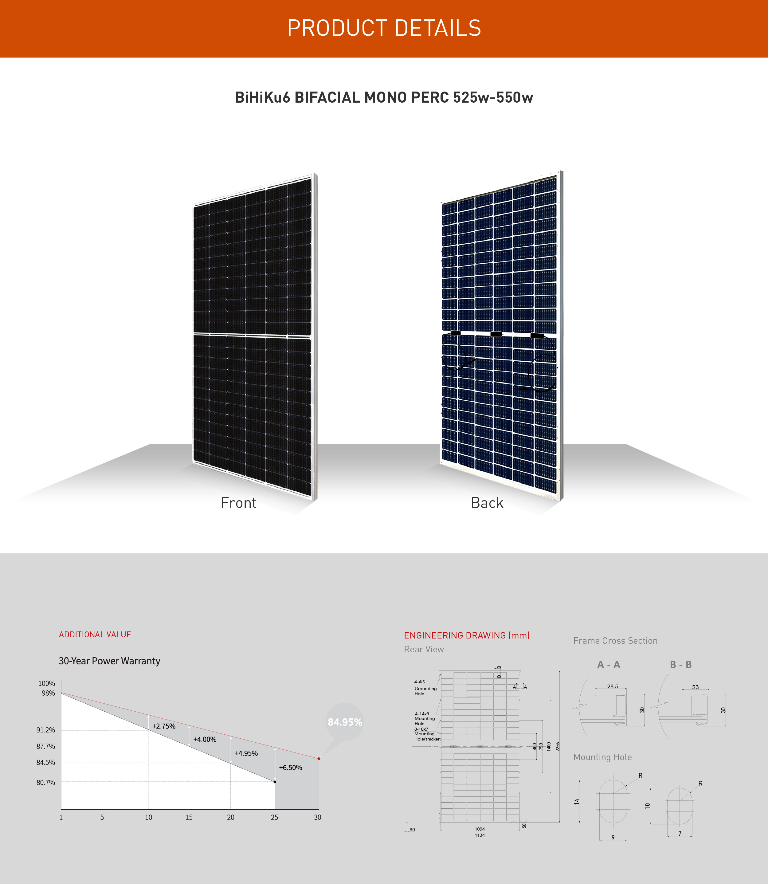 Canadian Solar Bifacial Solar Panel 550W 545W 540W 535W 530W Double ...